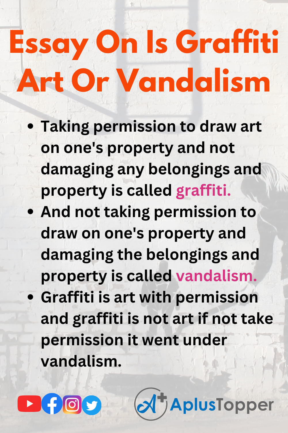 Is Graffiti Art Or Vandalism Essay | Essay On Is Graffiti Art Or ...