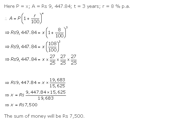 Frank ICSE Solutions for Class 10 Maths Compound Interest Ex 1.3 - A ...