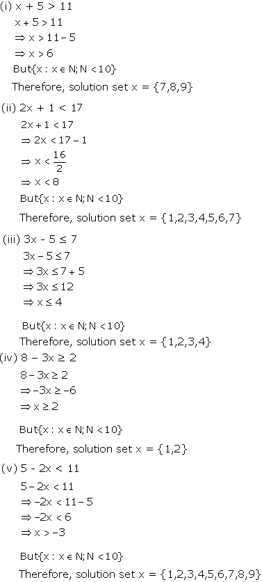 Frank ICSE Solutions for Class 10 Maths Linear Inequations Ex 5.1 - A Plus Topper