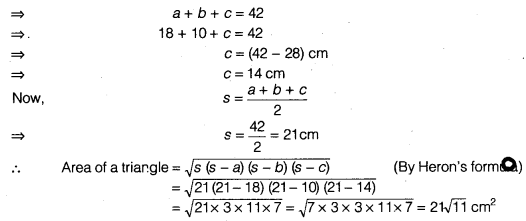NCERT Solutions for Class 9 Maths Chapter 7 Heron's Formula Ex 7.1 - A ...