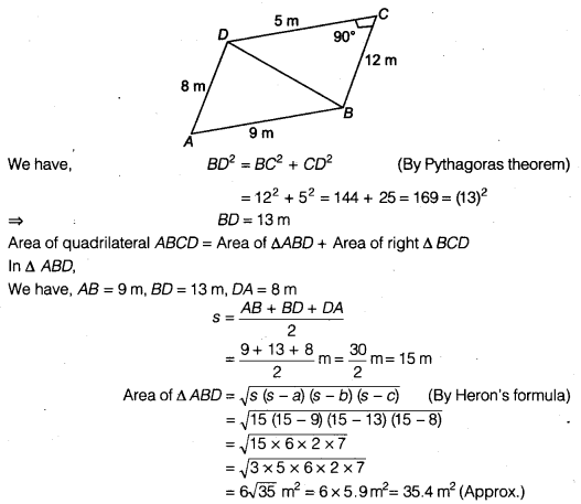 NCERT Solutions for Class 9 Maths Chapter 7 Heron's Formula Ex 7.2 - A ...