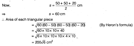 NCERT Solutions for Class 9 Maths Chapter 7 Heron's Formula Ex 7.2 - A ...