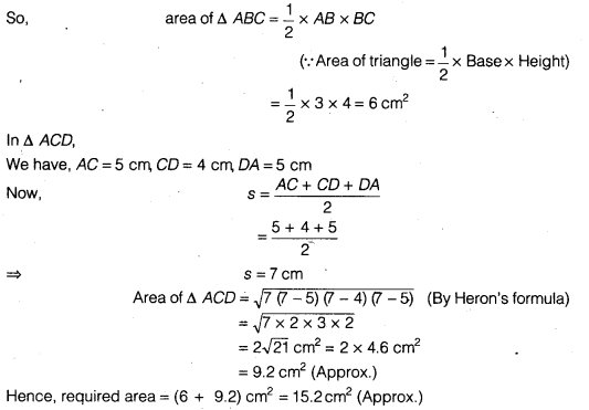 NCERT Solutions for Class 9 Maths Chapter 7 Heron's Formula Ex 7.2 - A ...