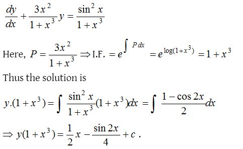Solution of First Order Linear Differential Equations - A Plus Topper